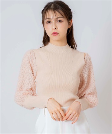 ジャガードスリーブドッキングニット | ニット | Noela OFFICIAL ジャガードスリーブドッキングニット | ニット | Noela OFFICIAL